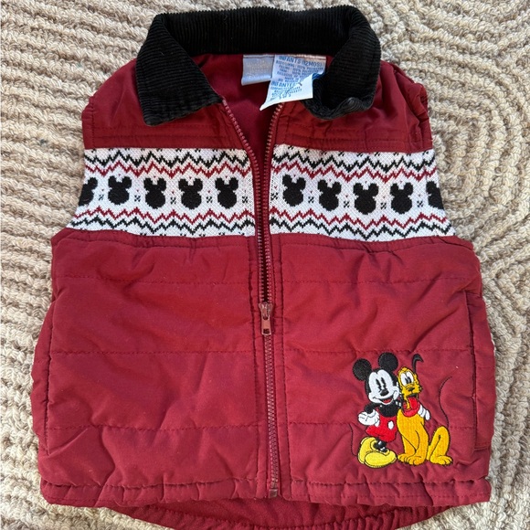 Disney | Jackets & Coats | Vintage Disney Vest With Mickey And Pluto ...